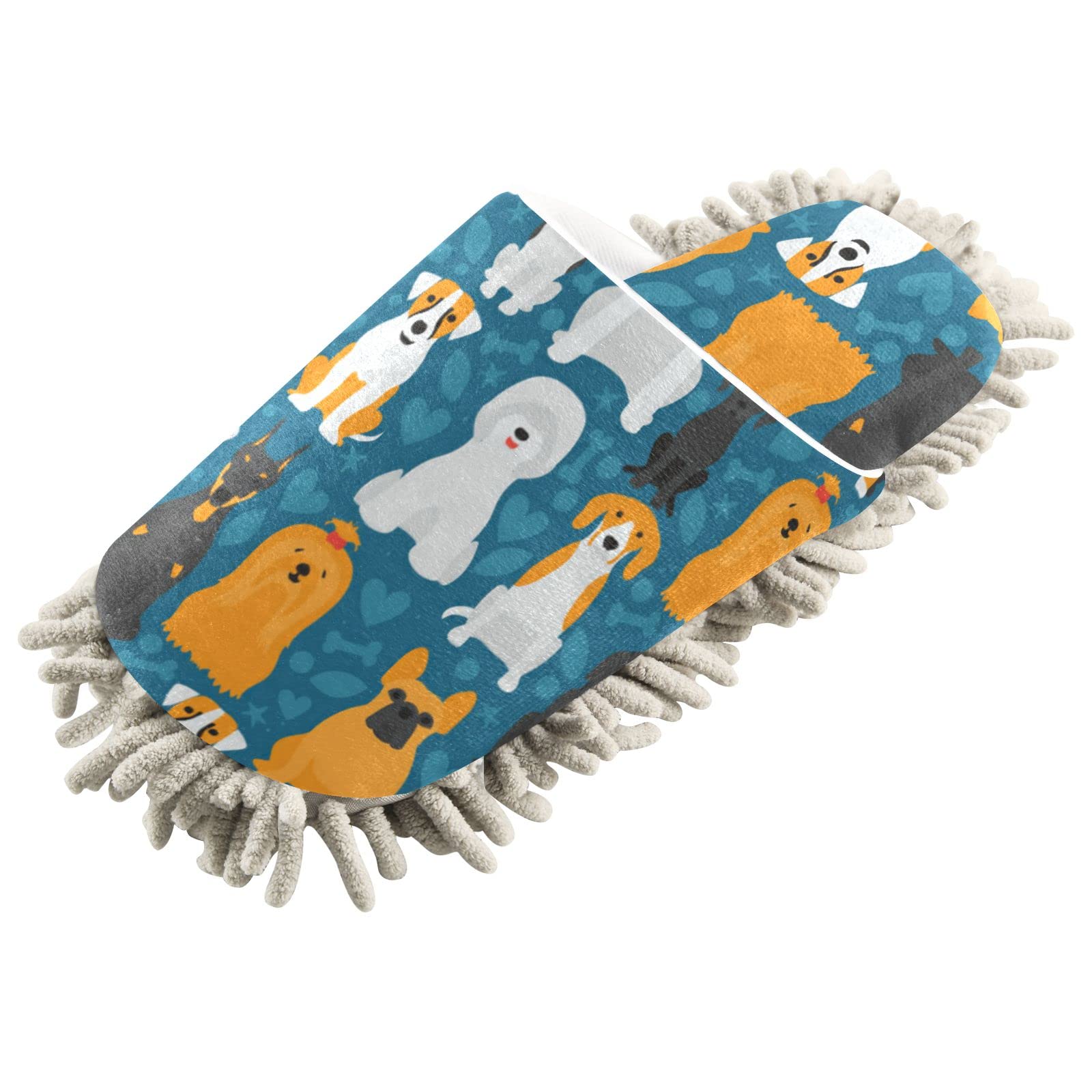 Dogs Mop Slippers Shoes Cover for Floor Cleaning Washable Dirty Dust Hair Cleaners Microfiber Mop Socks for Office House Kitchen