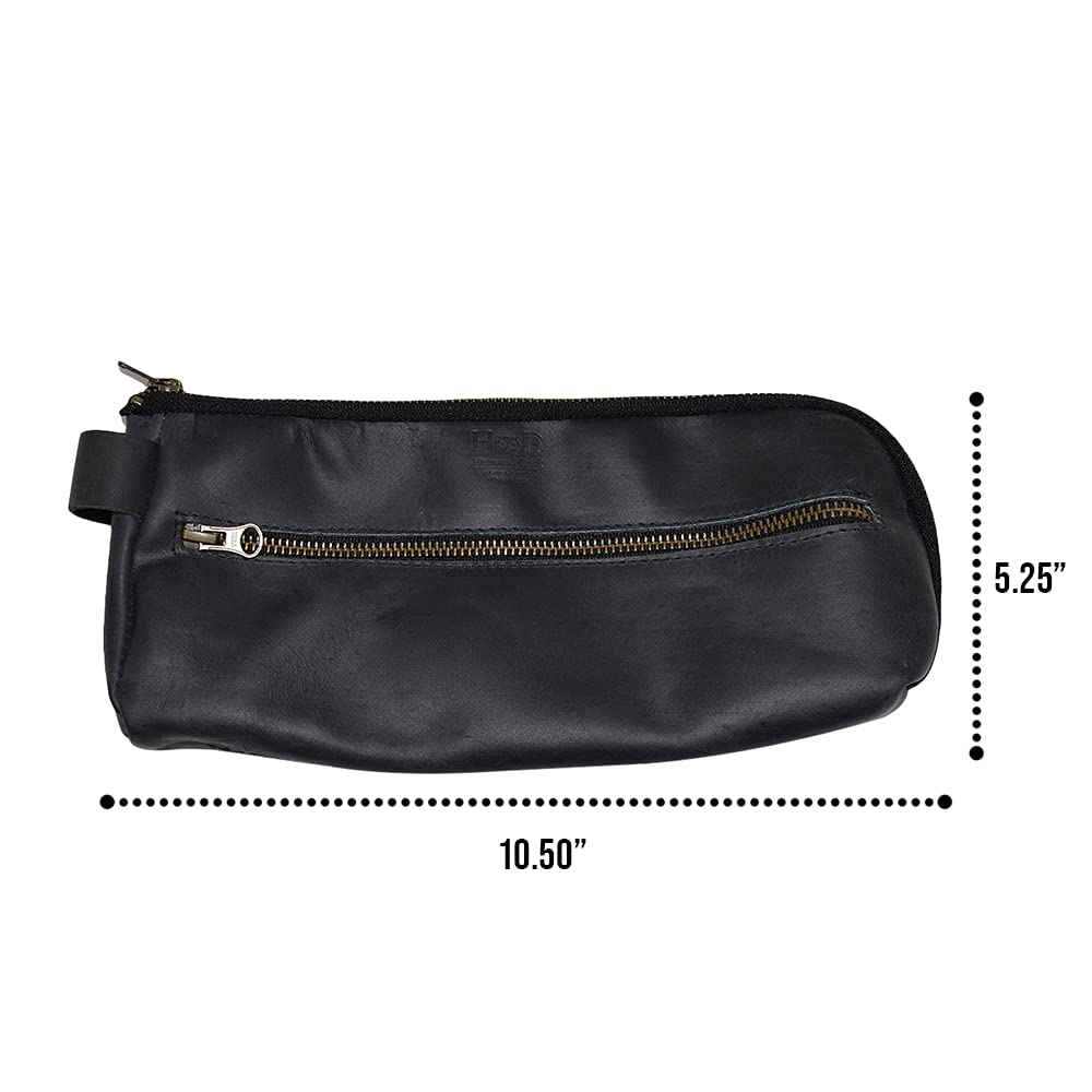 Hide & Drink, Carrying Case Compatible with Switch, Urban Travel Pouch, Soft Storage Bag, Scratch & Bump Protection, Minimalist Essentials, Full Grain Leather, Handmade, Charcoal Black