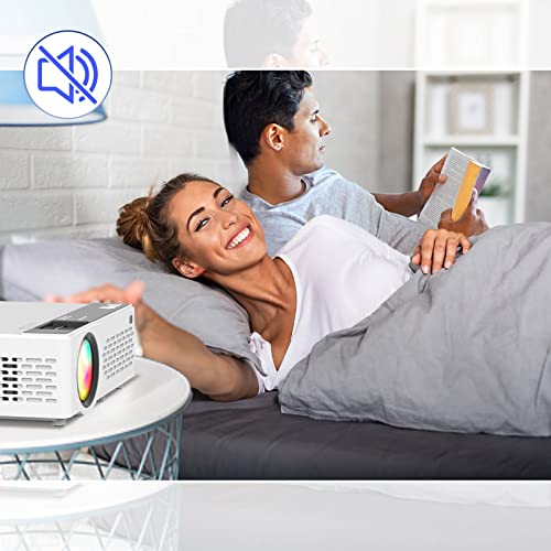 Mini Projector 7500 Lumens, 1080P Full HD Supported Mini Projector, Portable Home Movie Theater Projector Compatible with TV Stick Smartphone & Tablet PC HDMI USB AV TF