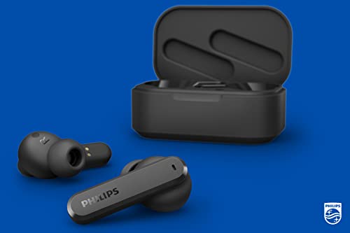 Philips T4506 True Wireless Headphones with Active Noise Canceling (ANC), Up to 24 Hours Playtime, Bluetooth, Awareness Mode, IPX4 Water Resistant, USB-C Charging Case, TAT4506BK, Black