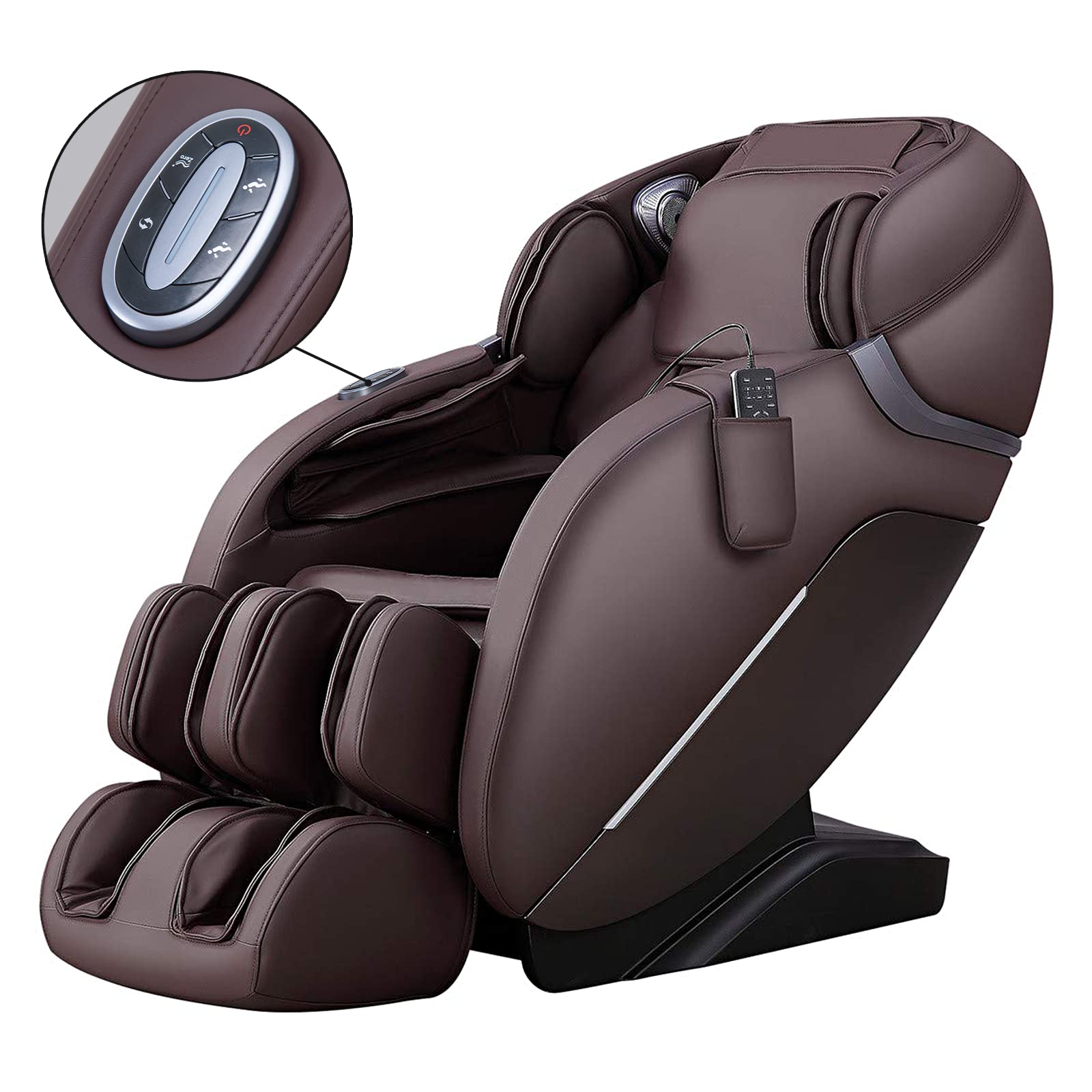 iRest MYTHIA SL Track A303 Massage Chair Recliner, Full Body Massage Chair with Zero Gravity, Airbags, Heating, and Foot Massage (Brown)