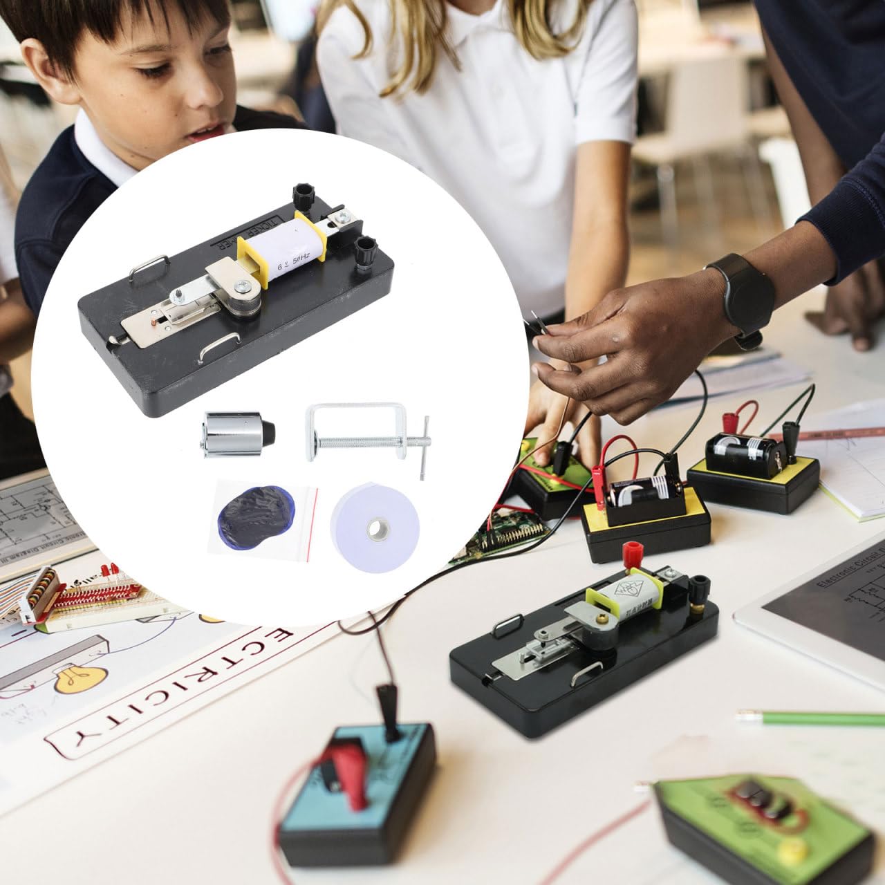POPETPOP Physics Ticker- Tape Timer- Electromagnetic Dotting Timer, Teaching Laboratory Equipment, Laboratory Acceleration Apparatus for School Lab