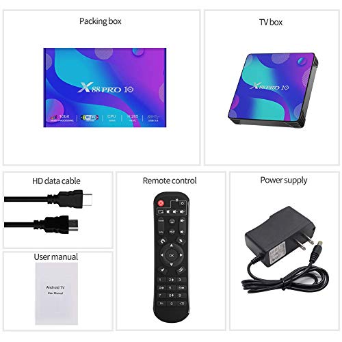 Android TV Box 11.0,4GB RAM 32GB ROM RK3318 Quad-Core 3D 4K Smart Box,Support 2.4G/5.8G Dual WiFi,BT 4.1,100M Ethernet LAN X10 Streaming Video Box