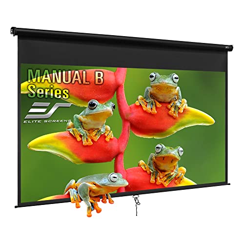 Elite Screens Manual B, 120-INCH, 16:10 aspect ratio, Manual Pull Down Projector Screen 4K / 8K Ultra HDR 3D Ready with Auto-Lock Mechanism, 2-YEAR WARRANTY, M120X