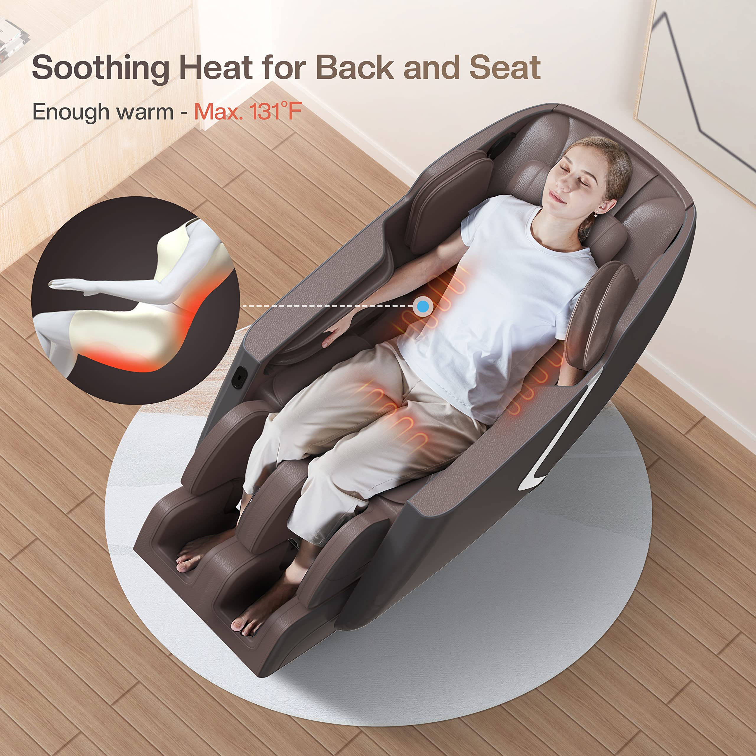 COMFIER 2023 Massage Chair Full Body,Gifts for Women,Men,Zero Gravity Recliner with SL Track, Bluetooth,Yoga Stretching,Compression,Foot Rollers,Heating,Shiatsu Kneading Chair Massager,Brown