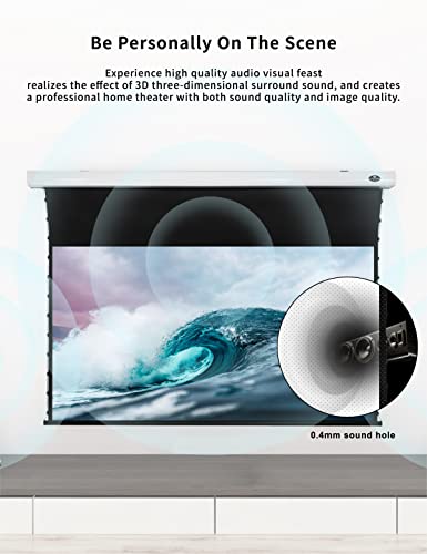 VIVIDSTORM-Slimline Motorized Tension Pull Down Screen Projector Perforated Transparent Acoustically White Cinema,4K/3D Home Cinema,Compatible with Standard Projector,VMSLPW120H