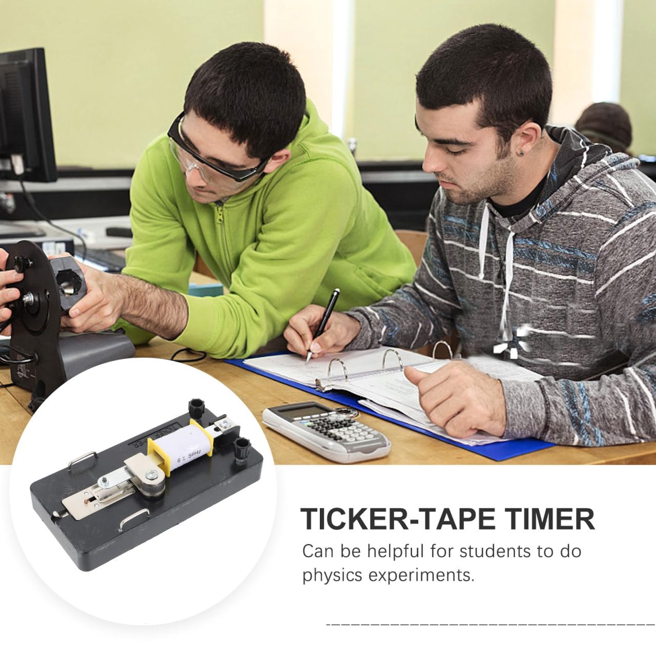 POPETPOP Physics Ticker- Tape Timer- Electromagnetic Dotting Timer, Teaching Laboratory Equipment, Laboratory Acceleration Apparatus for School Lab