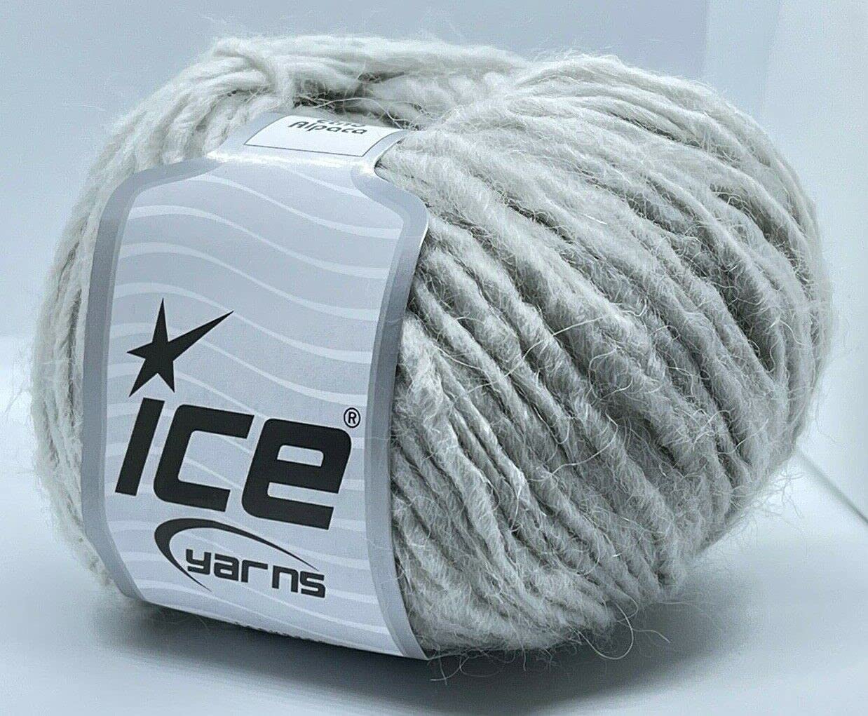 Pale Grey ETNO Alpaca - Merino Wool, Alpaca, Acrylic Blend Yarn 50 Gram (1.75 Ounces) 82 Yards Bulky