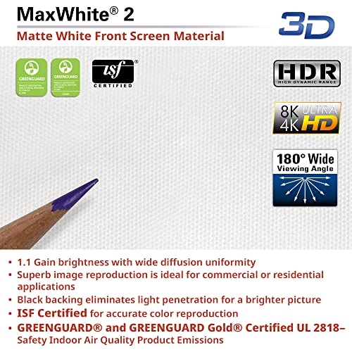Elite Screens Manual B, 120-INCH, 16:10 aspect ratio, Manual Pull Down Projector Screen 4K / 8K Ultra HDR 3D Ready with Auto-Lock Mechanism, 2-YEAR WARRANTY, M120X