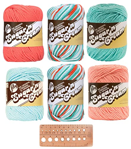 Lily Sugar 'n Cream Yarn - 100% Cotton - Assortment (Ahoy)