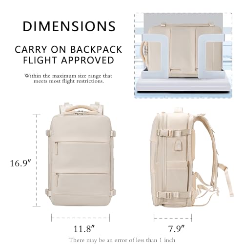 MOLNIA Large Travel Backpack for Women & Men with Shoe Compartment, Airline Approved Carry on Backpack 17.3" Laptop Backpack with USB Port Casual Daypack for Work, Business, College