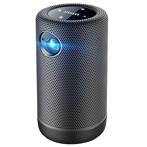 ANXONIT Portable Projector,DLP Pico Mini Projector with Bluetooth HDMI,200 ANSI Lumen,Smart Android 8.1,Auto Focus,Rechargeable Battery (Black)