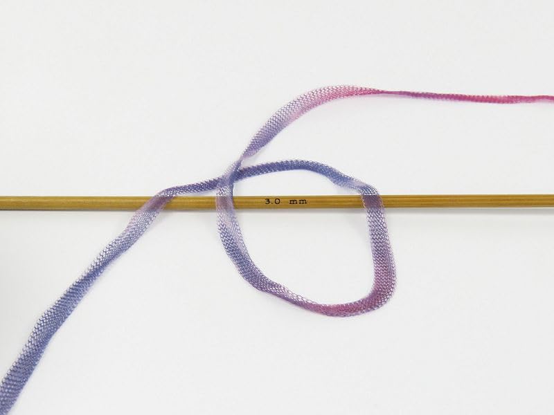 Reds, Purples, Tan Aria Fresca Sheer Net Ribbon Yarn - DK Nylon 25 Grams (.88 Ounces) 160 Meters (174 Yards) 1/8th inch Wide