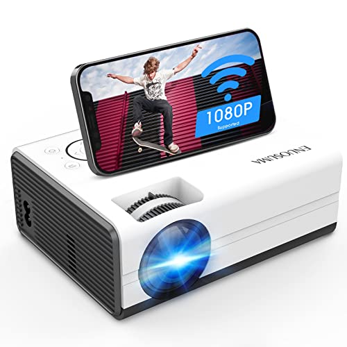 ENUOSUMA Mini Projector WiFi Projector 7500L, Portable Video Projector with Synchronize Smartphone Screen for Home Outdoor, Movies Projector Support 1080P, Compatible with iOS/Android/HDMI/USB/AV