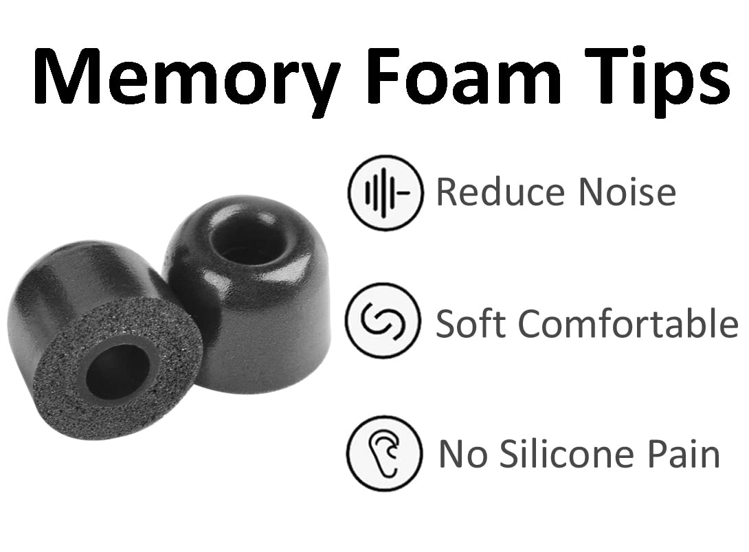 A-Focus [6 Pairs] WF-1000XM5 WF-1000XM4 WF-C700N 【 Memory Foam & Silicone 】 Ear Tips, Soft Replacement Comfortable Earbuds Eartips Gel Compatible with Sony Linkbuds S WF-C500 515526 Black