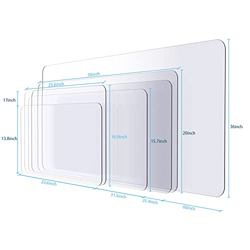 Clear Writing Desk Pad, Heat Resistant Waterproof PVC Round Edge Durable Desk Protect Mat, Anti-Static Writing Mat-24’’x17” Table Protector