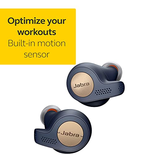 Jabra Elite Active 65t Earbuds – True Wireless Earbuds with Charging Case, Copper Blue – Bluetooth Earbuds with a Secure Fit and Superior Sound, Long Battery Life and More (100-99010000-02)