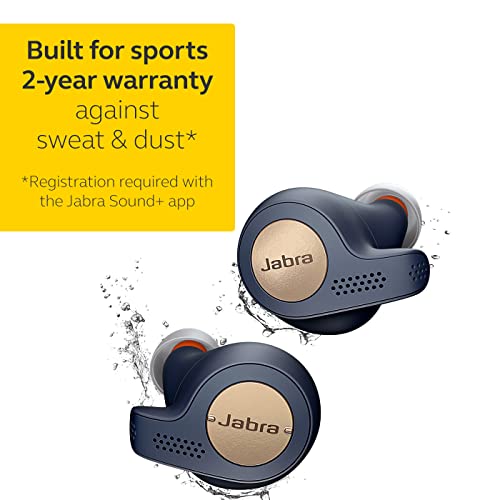 Jabra Elite Active 65t Earbuds – True Wireless Earbuds with Charging Case, Copper Blue – Bluetooth Earbuds with a Secure Fit and Superior Sound, Long Battery Life and More (100-99010000-02)
