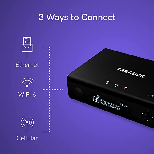 Teradek Vidiu X Ultra-Slim HD Live Streaming Encoder, Stream Live 1080p Video on Facebook, YouTube and More with Network Bonding and H.264 Compression, HDMI, RTMP(S), USB-C Power Input