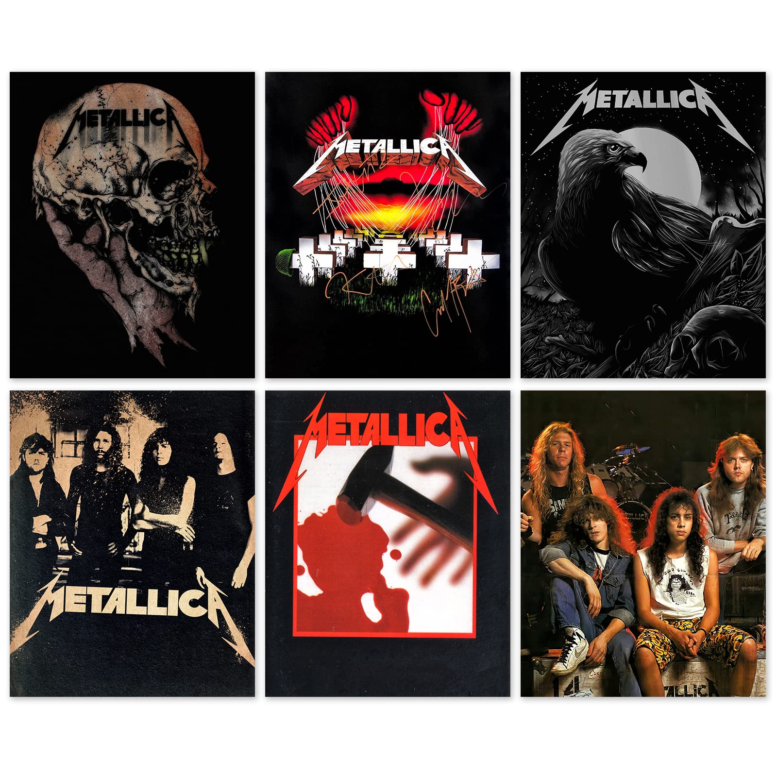 Audiovisual Metal-a Posters - Six 8 * 10 Inch Frameless Canvas Posters - Rock Posters - Vintage Band Posters - Music Posters - Rock Posters - Band Posters - Men Women Teen Boys - Fan Music Lovers