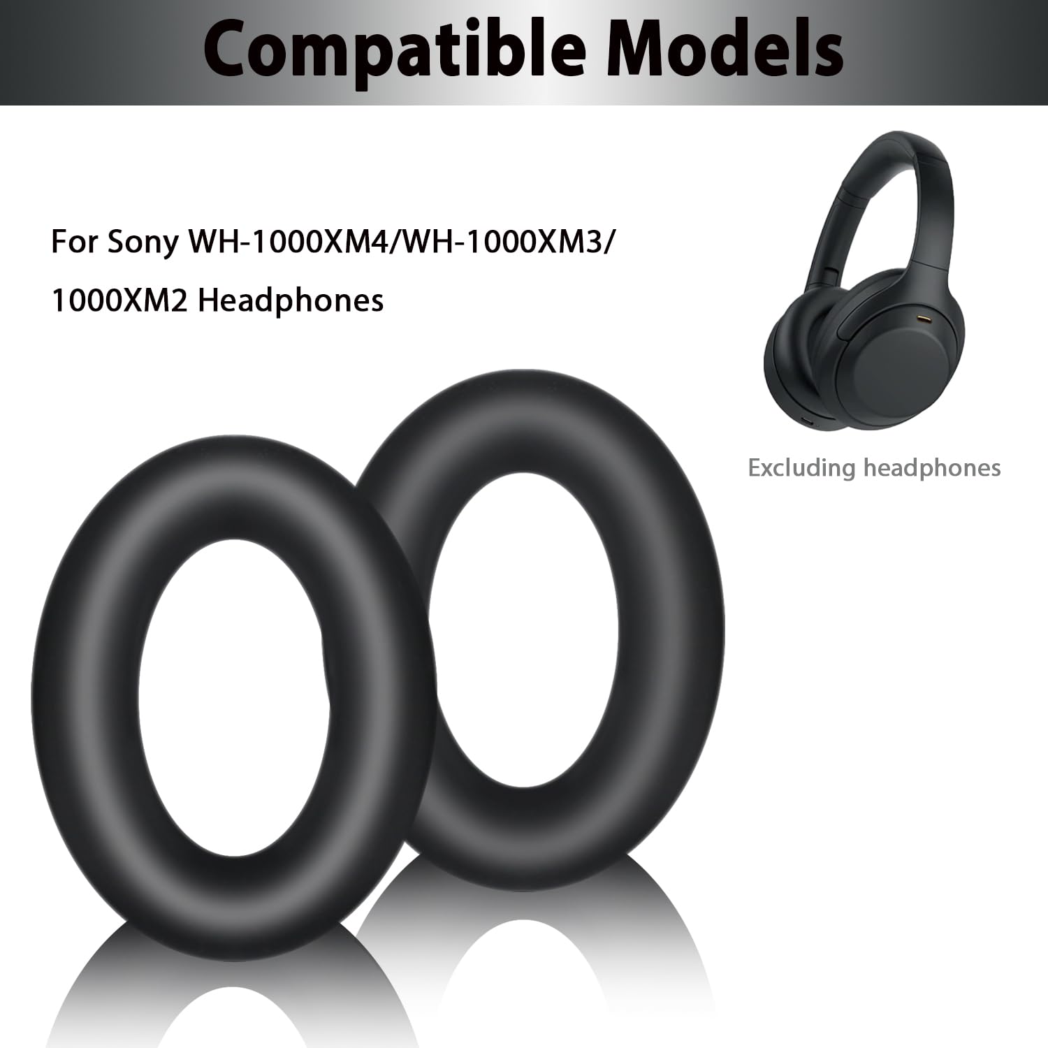 Adhiper Silicone Sweat Covers for Sony 1000XM4 WH-CH720N WH-XB910N ULT WEAR, Also for Bose 700 & QuietComfort Ultra Headphones, Silicone Case Protector Ear Pads Covers Headphone Accessories (Black)