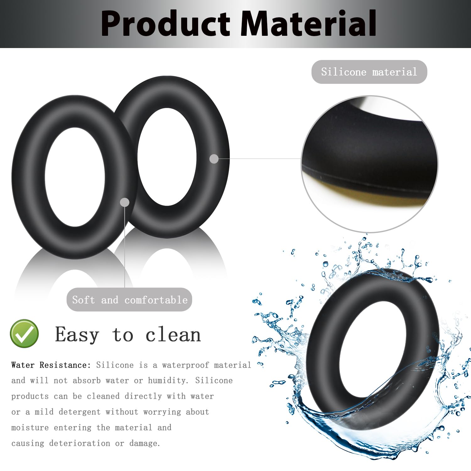 Adhiper Silicone Sweat Covers for Sony 1000XM4 WH-CH720N WH-XB910N ULT WEAR, Also for Bose 700 & QuietComfort Ultra Headphones, Silicone Case Protector Ear Pads Covers Headphone Accessories (Black)