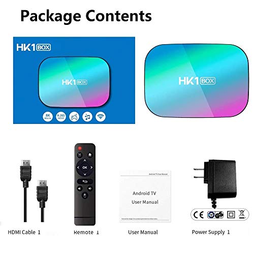Sofobod HK1 Box Smart TV Box Android 9.0, 4GB RAM 32GB ROM, S905X3 Quad Core 64bit Cortex-A55, GPU G31 MP2, 2.4G/5G Dual WiFi BT4.0 H.265 Decoding LAN 1000 RJ-45, HD 8K:HK1BOX 4+32