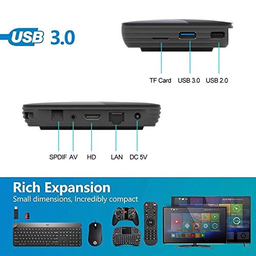 Sofobod HK1 Box Smart TV Box Android 9.0, 4GB RAM 32GB ROM, S905X3 Quad Core 64bit Cortex-A55, GPU G31 MP2, 2.4G/5G Dual WiFi BT4.0 H.265 Decoding LAN 1000 RJ-45, HD 8K:HK1BOX 4+32