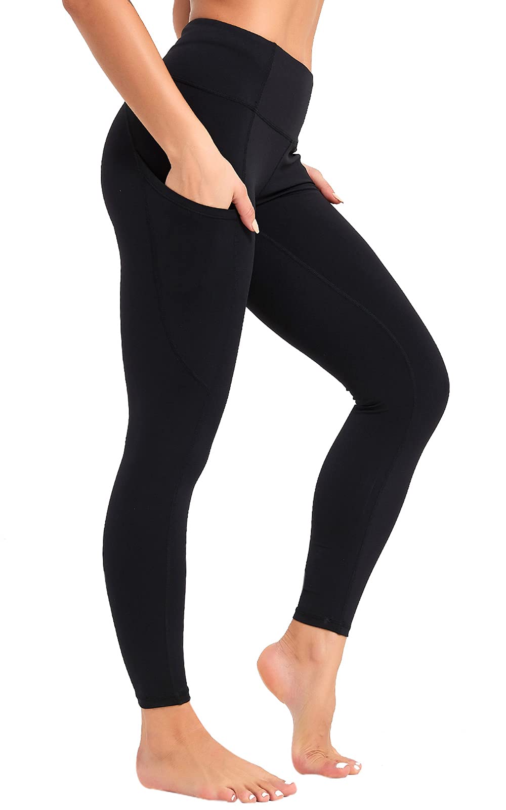 SP3LOPS Yoga Pants with Pockets for Women High Waisted Tummy Control Women's Buttery Soft Yoga Workout Leggings Running Pants Black
