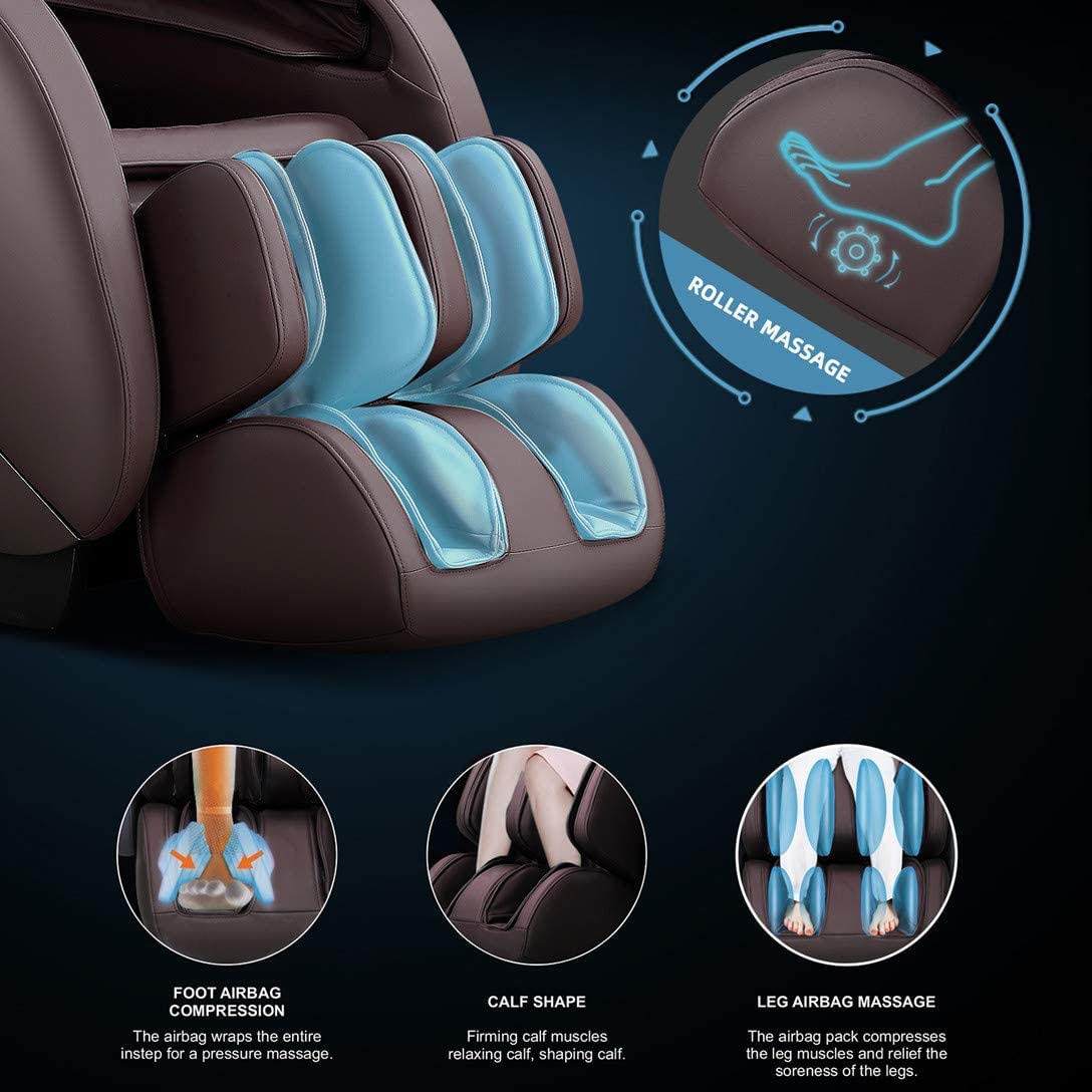 iRest SL Track Massage Chair Recliner, Full Body Massage Chair with Zero Gravity, Bluetooth Speaker, Airbags, Heating, and Foot Massage