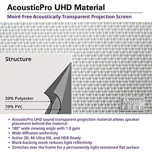 Elite Screens Aeon AUHD Series, 100-inch 16:9, 4K Home Theater Fixed Frame EDGE FREE Borderless Projection Sound Transparent Perforated Weave Projector Screen, AR100H2-AUHD