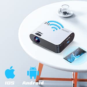 AMEELA Projector, 2023 Upgraded Mini Projector, 8500 lumens Multimedia Home Theater Video Projector, Compatible with Full HD 1080P HDMI, USB, VGA, AV, Smartphone, Pad, TV Box, Laptop