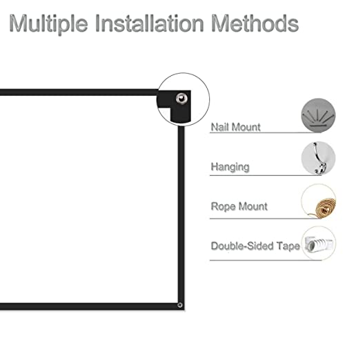 200-inch Large Projector Screen 16:9 Hanging Projection Screen Movie Screen Washable Fold-able Anti-Crease for Office Conference Presentation Theater Party