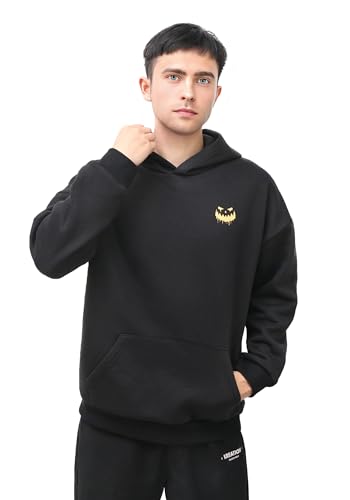 C-ZOFEK Halloween Women Men Long Sleeve Pumpkin Skeleton Pullover Hoodie (XX-Large) Black Orange