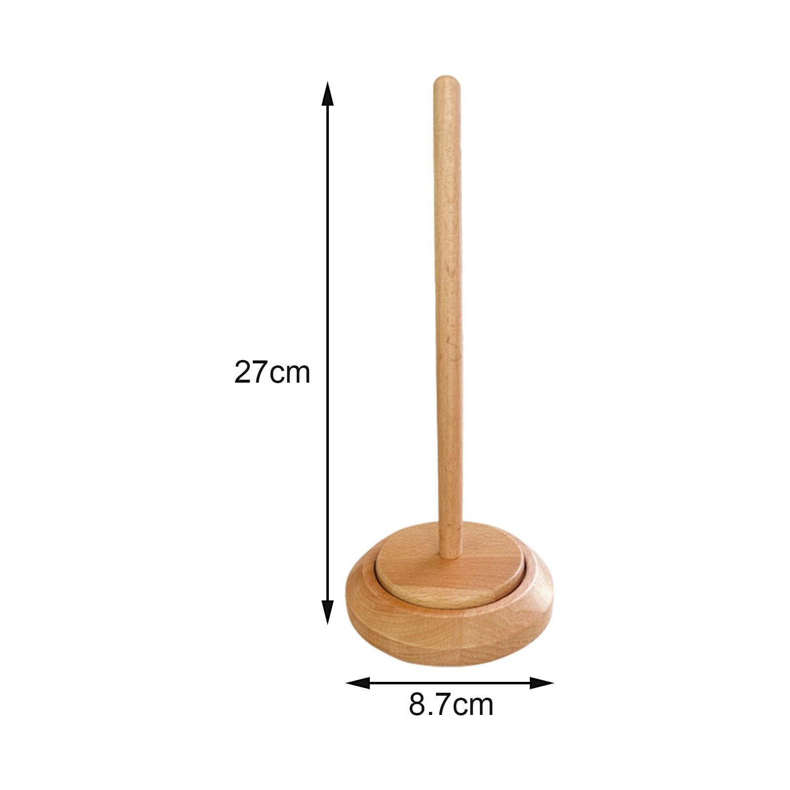 B Baosity Wooden Yarn Ball Holder Embroidery Accessory Roll Paper Towel Holder Reusable Presents Portable Rotatable Yarn Dispenser for Knitting Lovers