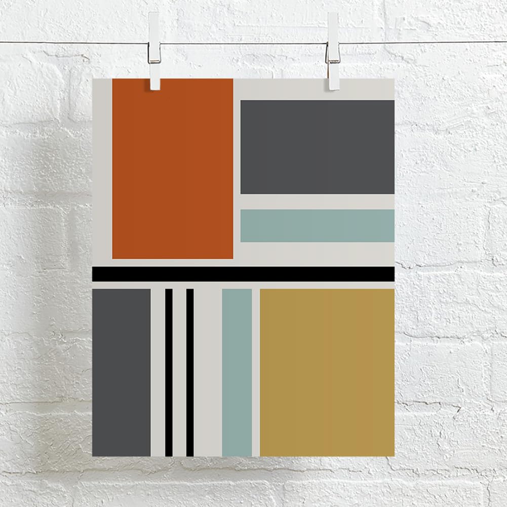 Mid-century modern poster wall art prints decor aesthetic housewarming gift for men oversized artwork (8x10" Print)