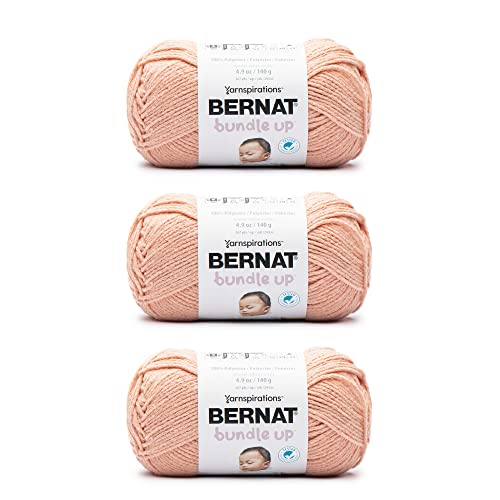 Bernat Bundle Up Apricot Yarn - 3 Pack of 141g/5oz - Polyester - 4 Medium (Worsted) - 267 Yards - Knitting, Crocheting & Crafts