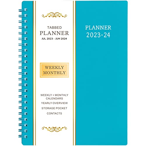2023-2024 Academic Planner - Planner 2023-2024, 2023-2024 Planner Weekly and Monthly with Tabs, July 2023 - June 2024, 6.25" × 8.3", Strong Twin-Wire Binding, Round Corner, Improving Your Time Management Skill