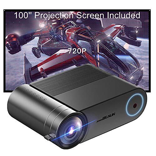 Shenboxun Mini LED LCD Projector Full Color Max 130'' Mini Portable 1080P Home Cinema Theater Multimedia Projector Support HD PC USB HDMI AV VGA for Video Movie Child Games Entertainment