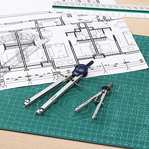 Mr. Pen- Professional Geometry Set Metal Compass, 7 pcs, Geometry Precision Tool Set with Shatterproof Storage Box, Drafting Tools & Drafting Kits, Circle Drawing Tools for Engineers Students