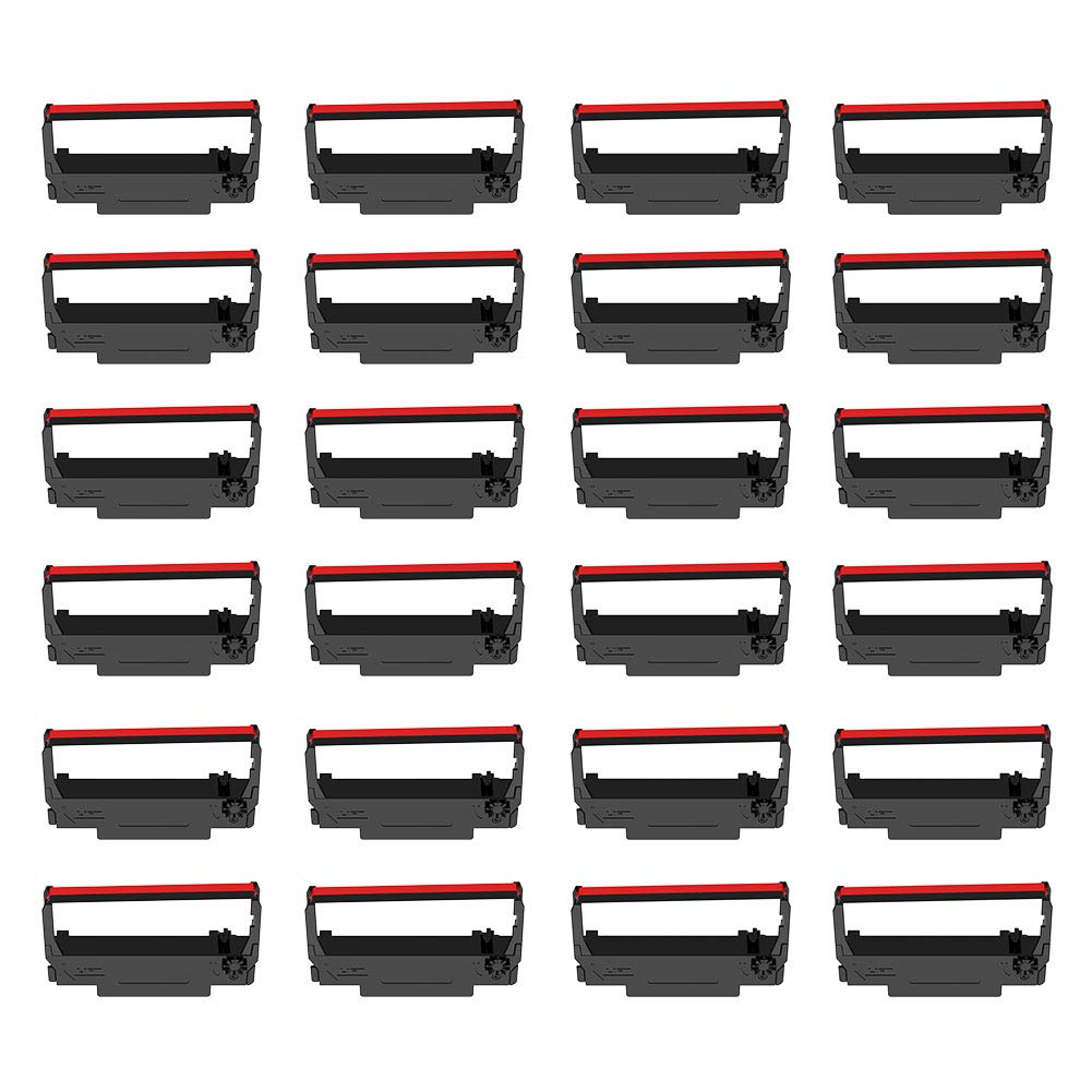 24-Pack ERC30 ERC-30 ERC 30 34 38 B/R Compatible Cash Register Ink Ribbon Used for ERC38 NK506 TM-U220 M188B, BTP-M300, GRC-220BR SBR-275 (Black and Red)