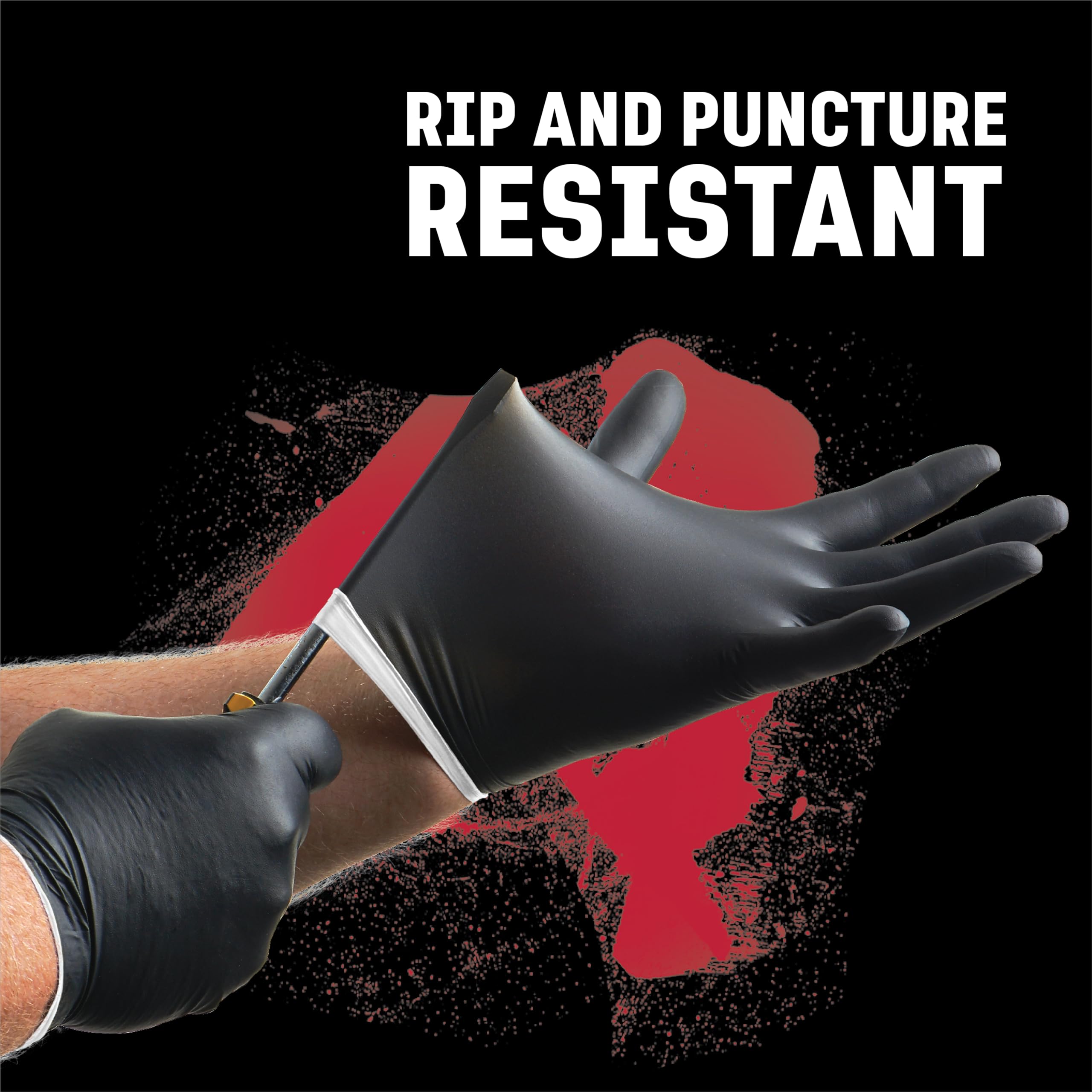 Venom Steel Premium Industrial Black Nitrile Gloves, One Size Fits Most, (Pack of 50)
