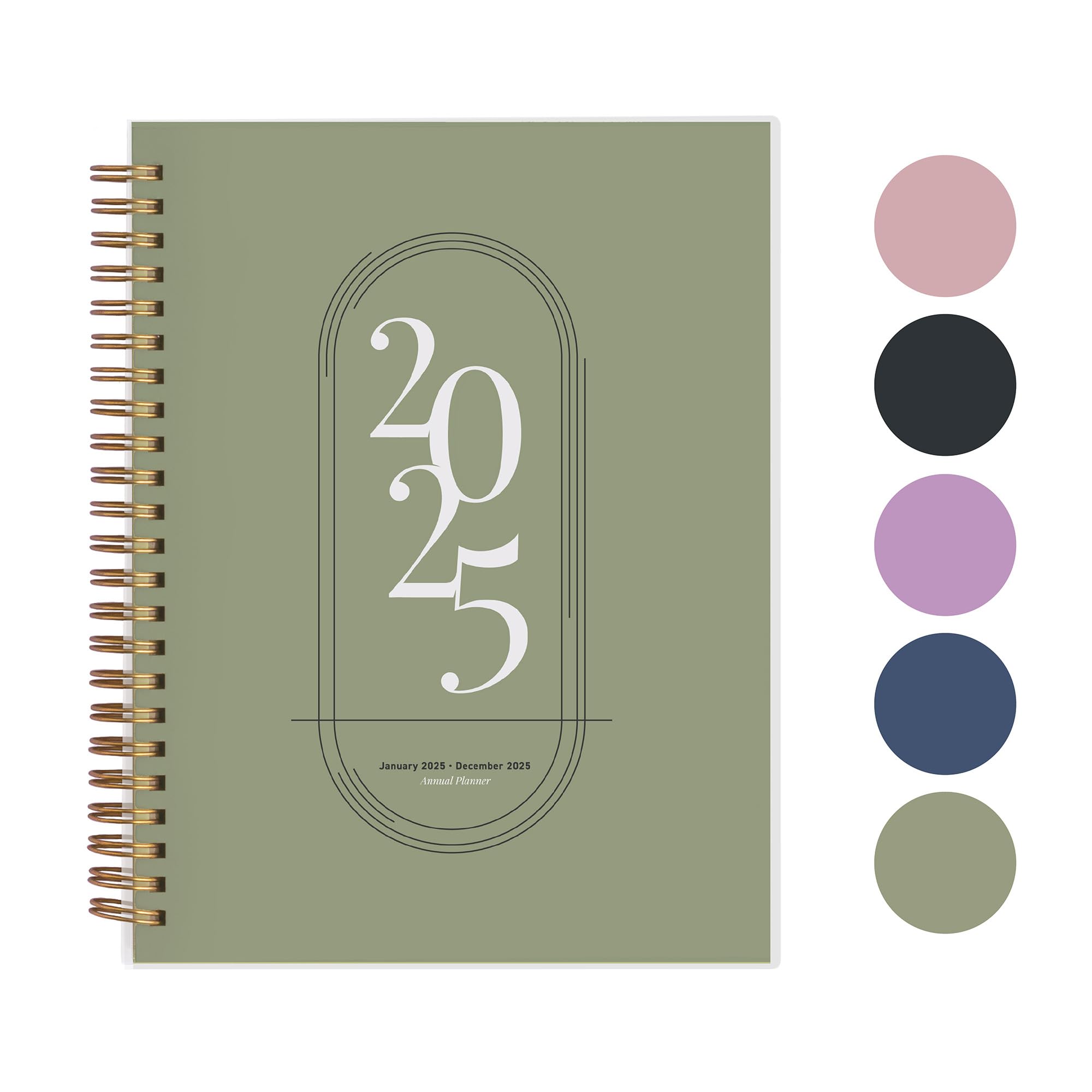 Rileys 2023 Weekly Planner - Annual Weekly & Monthly Agenda Planner, Jan - Dec 2023, Flexible Cover, Notes Pages, Twin-Wire Binding (8 x 6-Inches, Green)
