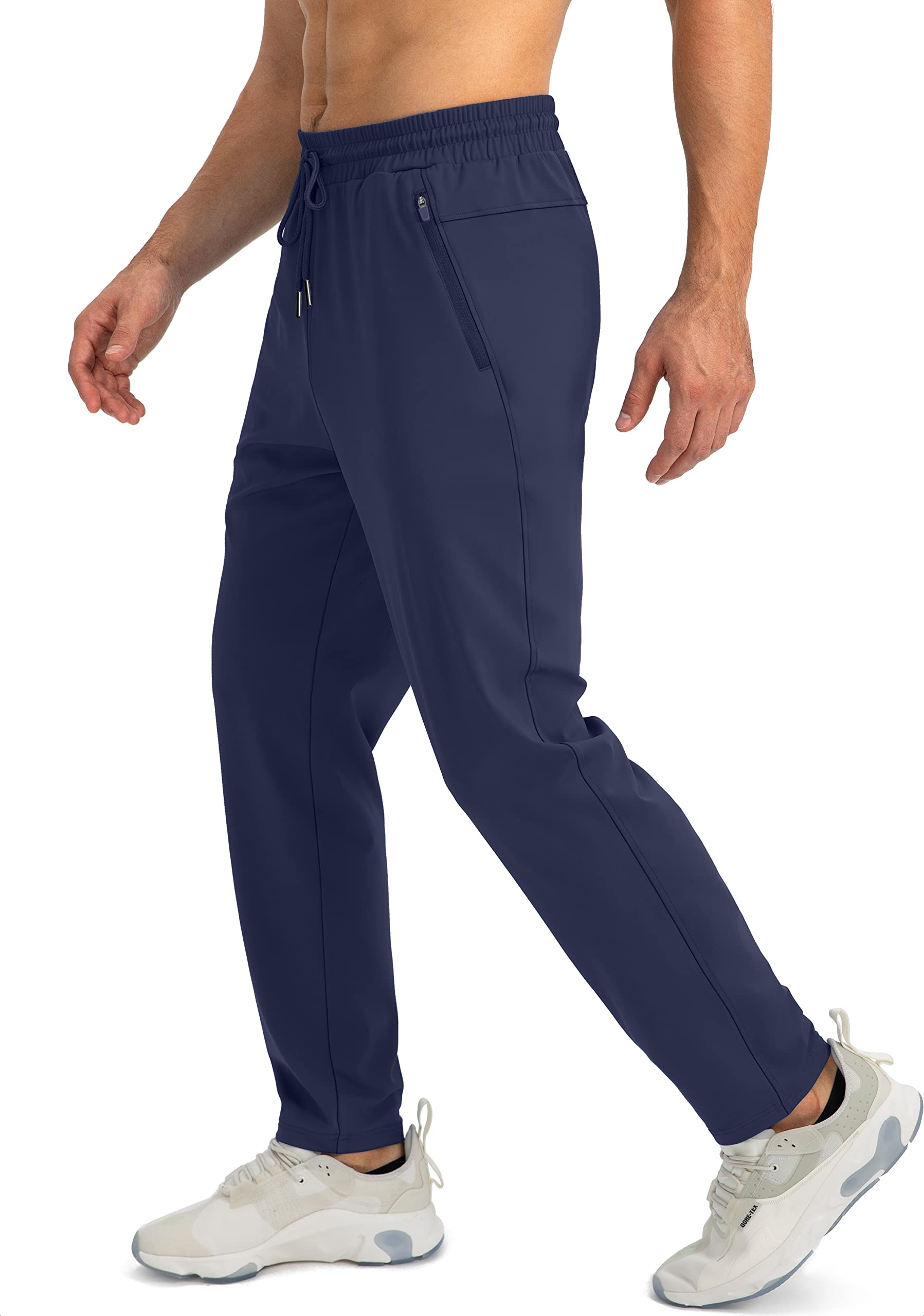 G Gradual Men's Sweatpants with Zipper Pockets Tapered Joggers for Men Athletic Pants for Workout, Jogging, Running (Navy, Medium)