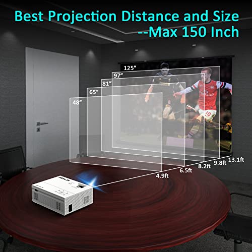Mini Portable Projector 1080P Home Theater Video Projector - Full HD 8500 Lumens LED Movie Projector Compatible with HDMI, PS4, VGA, USB, TF, AV, Laptop, Smartphone, Small Outdoor Projector
