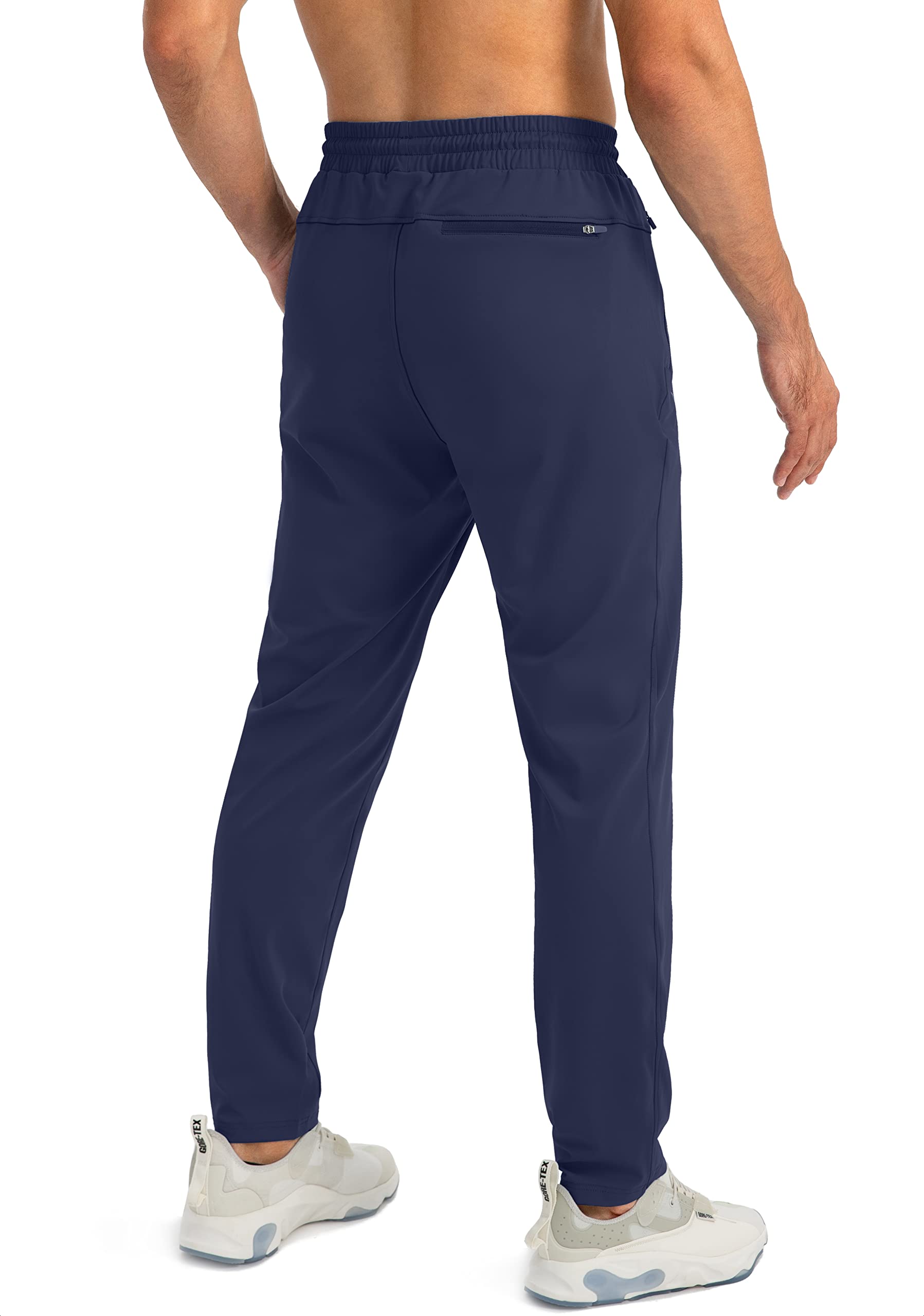 G Gradual Men's Sweatpants with Zipper Pockets Tapered Joggers for Men Athletic Pants for Workout, Jogging, Running (Navy, Medium)