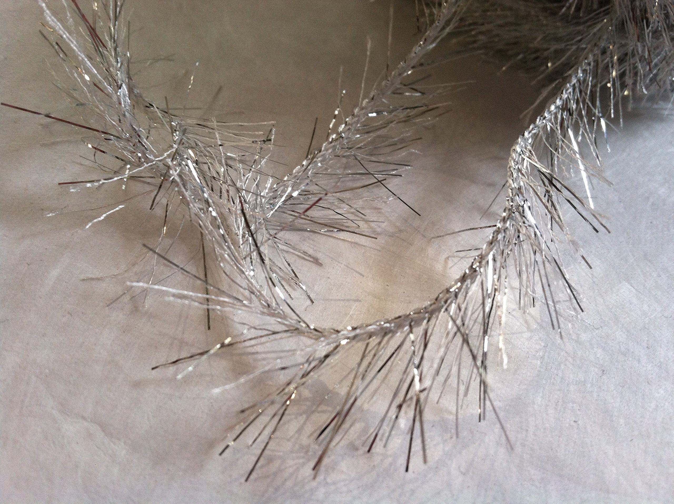 Large 100 gram skein Silver Light Gray Eyelash Dazzle Ice Metallic Eyelash Yarn