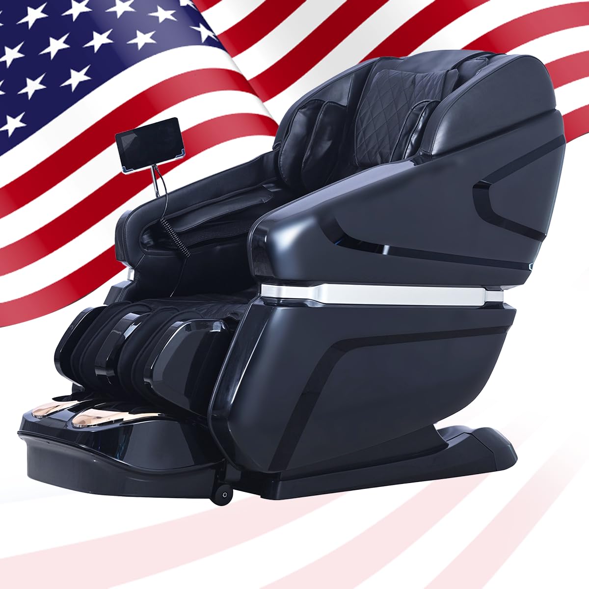 Kollecktiv AI Voice Massage Chair, Full Body Zero Gravity SL-Track Shiatsu Massage Recliner Chair with Heat Body Scan, for Dad, Husband (Black)