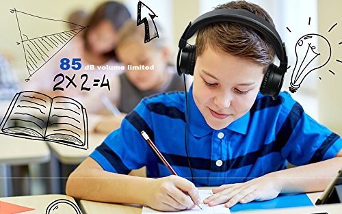Active Noise Cancelling Headphones for Kids,Alteng Child Travel Foldable Stereo Headset W/Mic and Remote,Tangle-Free 3.5mm Jack, Soft and Smooth Ear Cup(Black)