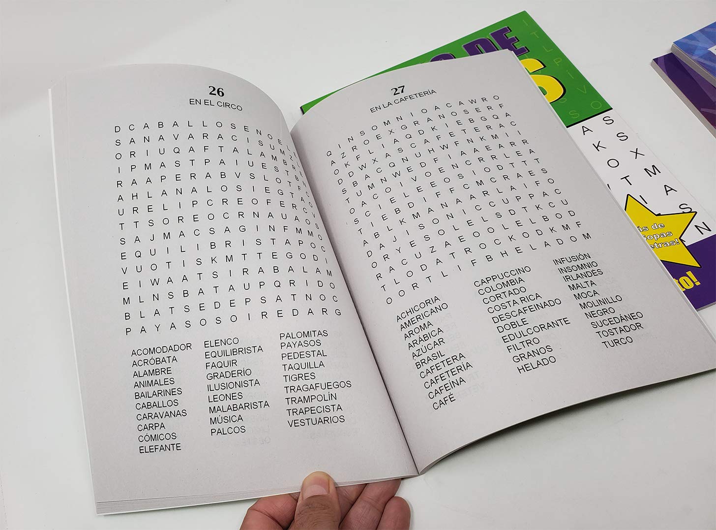 Spanish Word Search Book 2 Pack - Jumbo, 80 Page Each Easy-to-See Seek & Circle.